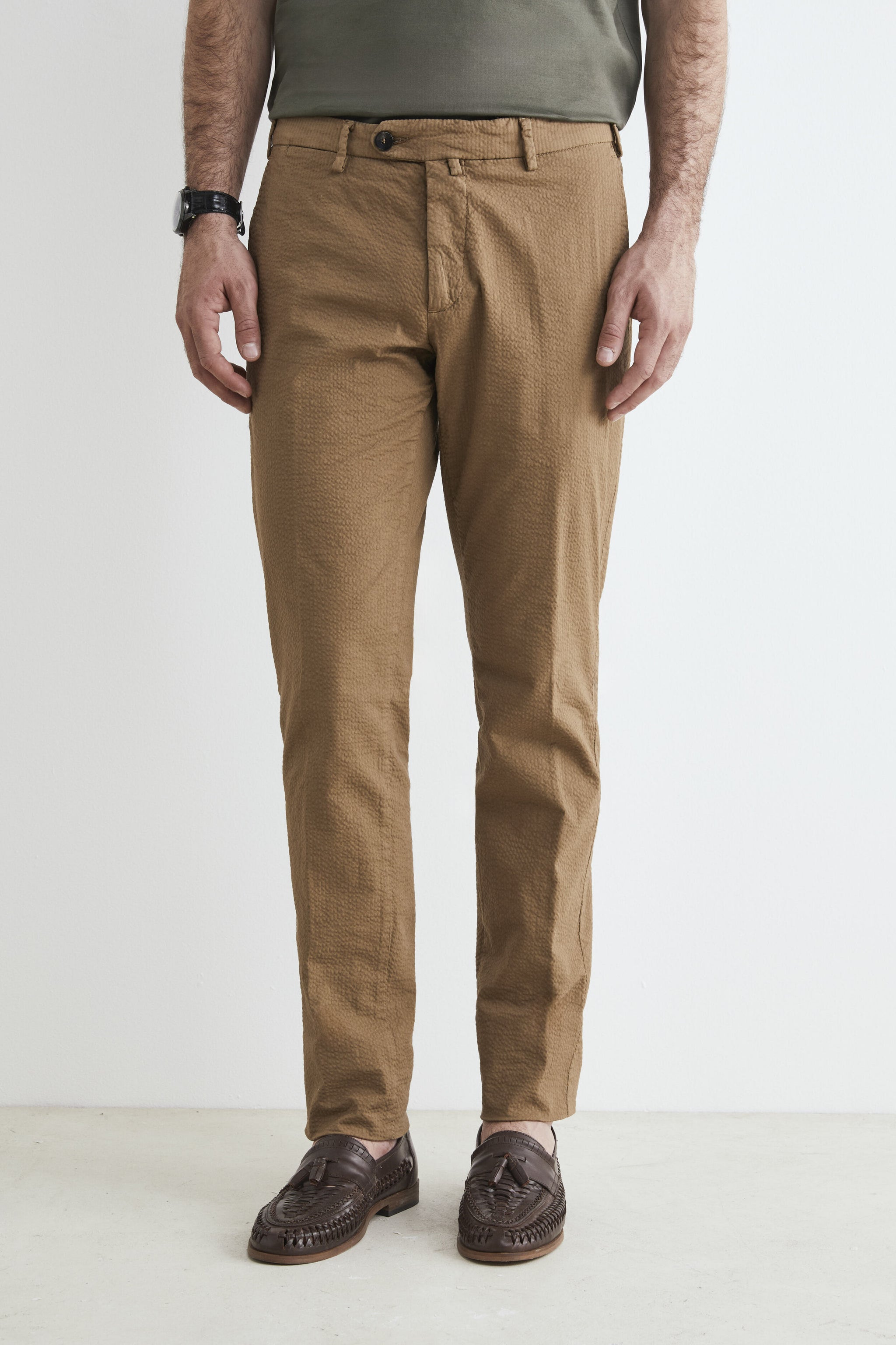 Men’s chino trousers - Brown - Il Lanificio